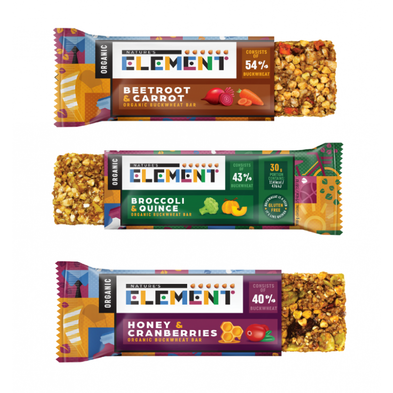 Organic Buckwheat Bar with Beetroot and Carrot 30 g.