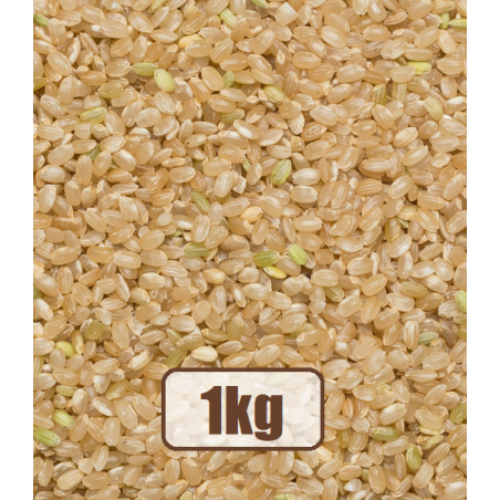 Ekologiški rudieji apvalūs ryžiai 1kg (trumpagrūdžiai)